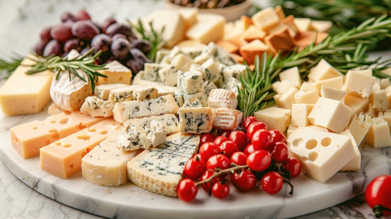 A Selection of Cheeses is Beautifully Presented on a Charming Wooden ...