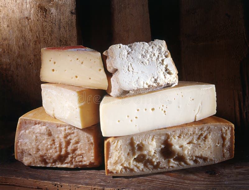 Selection of Cheeses at Market Stock Photo - Image of nutrition ...