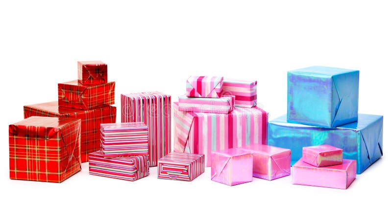 A Selection of Colorful Presents Stock Image - Image of decorative ...
