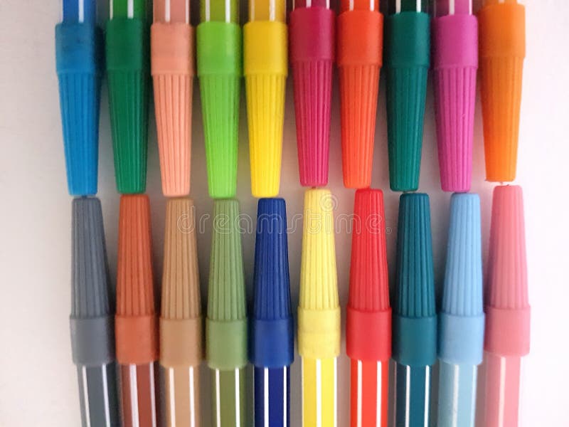 A Selection of Coloured Marker Pens. Stock Photo - Image of blue ...