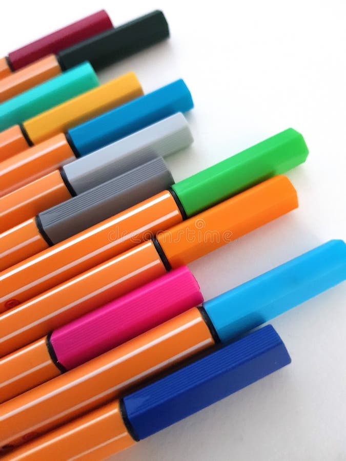 A Selection of Coloured Marker Pens. Stock Photo - Image of sketch ...