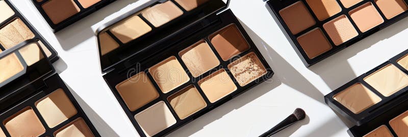 A Selection of Contour and Highlight Makeup Palettes Arranged on a ...