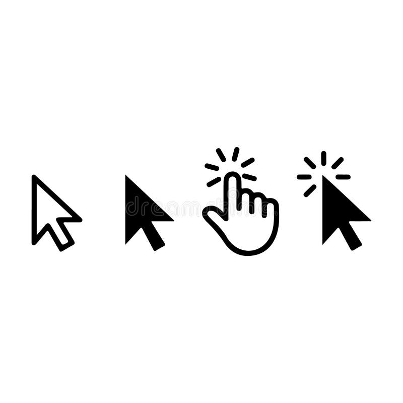 Cursors Representing User Interface Actions Stock Illustrations – 6 Cursors Representing User ...