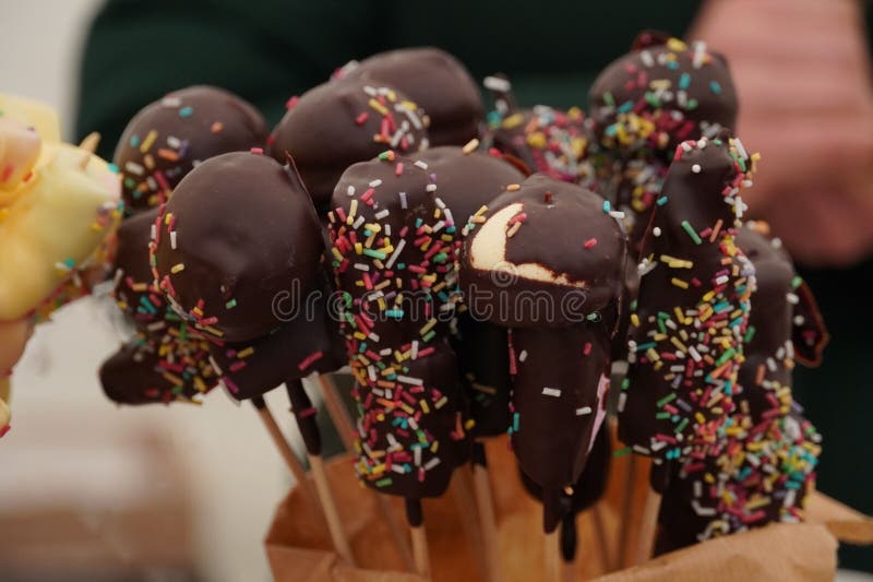 Selection of Delicious Chocolate Lollipops Stock Image - Image of ...