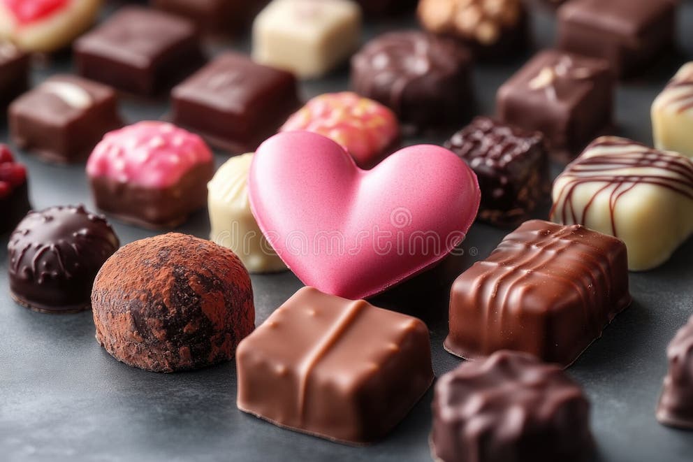 A Selection of Different Chocolate Types on Display Stock Photo - Image ...