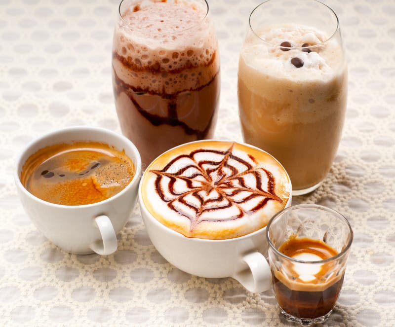 Selection of Different Coffee Type Stock Photo - Image of closeup ...