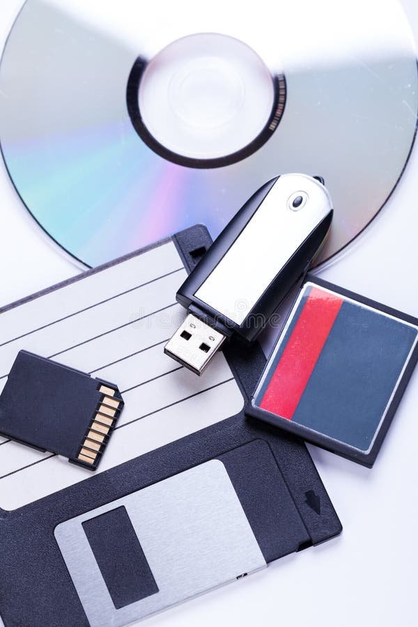 Selection of Different Computer Storage Devices Stock Image - Image of ...