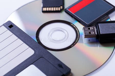 Selection of Different Computer Storage Devices Stock Photo - Image of ...