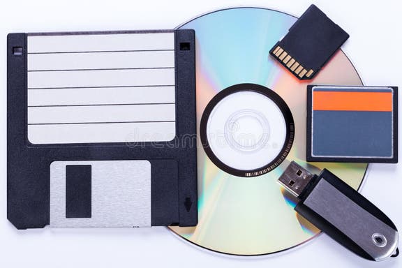 Selection of Different Computer Storage Devices Stock Image - Image of ...