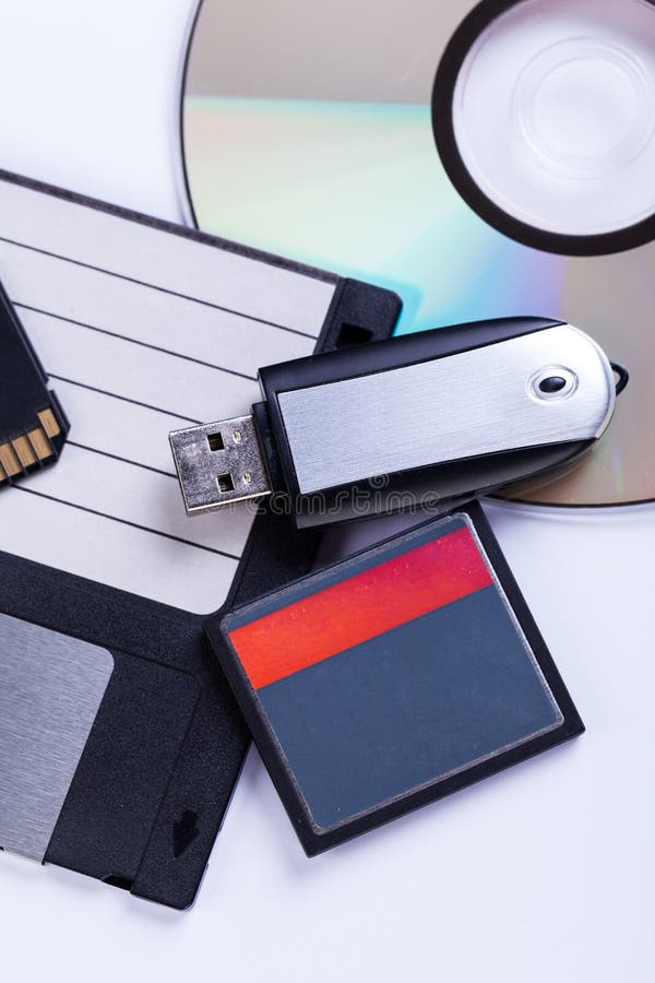 Selection of Different Computer Storage Devices Stock Image - Image of ...