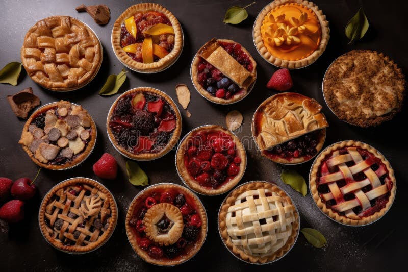 Selection of Different Fruit Pies and Tarts, Each One Unique in Its Own ...