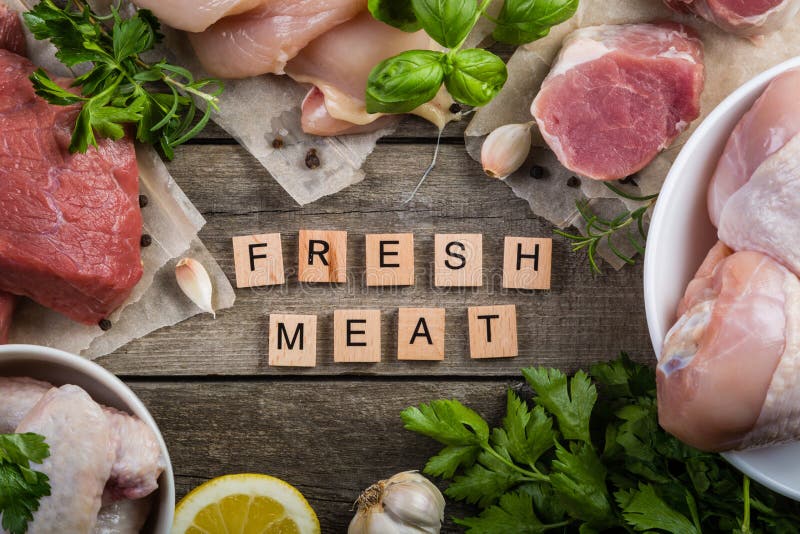 Selection of Different Meat Cuts Stock Photo - Image of pork ...