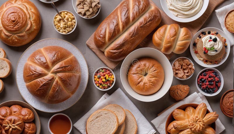 Selection of Different Types of Bread with Various Sauces As a Side ...