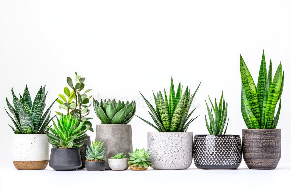 A Selection of Different Types of House Plants on Display Stock Image ...