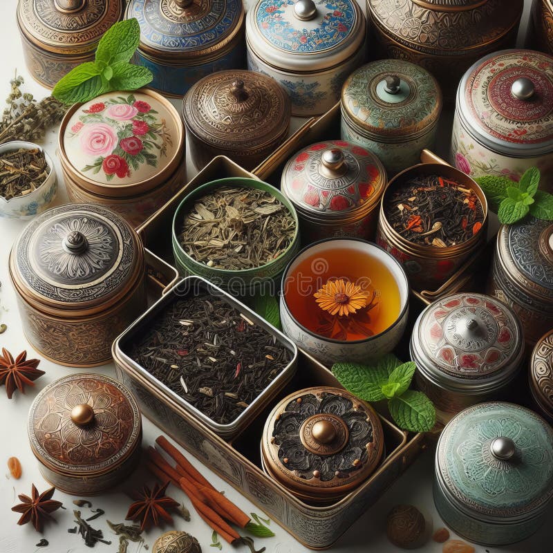 A Selection of Different Types of Teas, Like Chamom Stock Photo - Image ...