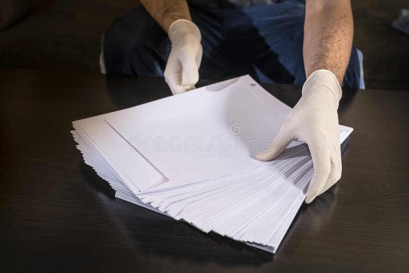 Handling Envelopes and Mail Safely Stock Image - Image of heap ...