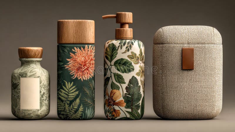 A Selection of Eco-friendly Cosmetic Packaging, Including a Cloth Pouch ...