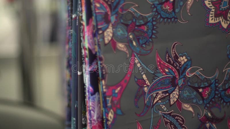 Selection of Fabric from a Wide Range 2 Stock Video - Video of ...