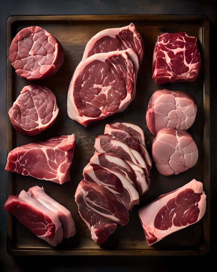 Selection of Meat stock illustration. Illustration of roasting - 297530759