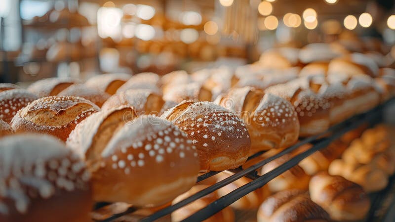 A Selection of Freshly Baked Bread in a Bakery. Stock Photo - Image of ...