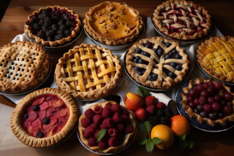 Selection of Fruit Pies, Each with Its Own Unique Flavor and Texture ...