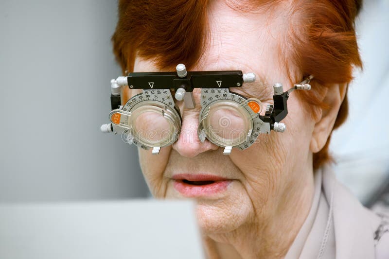 Selection of Glasses an Elderly Woman Stock Photo - Image of caucasian ...