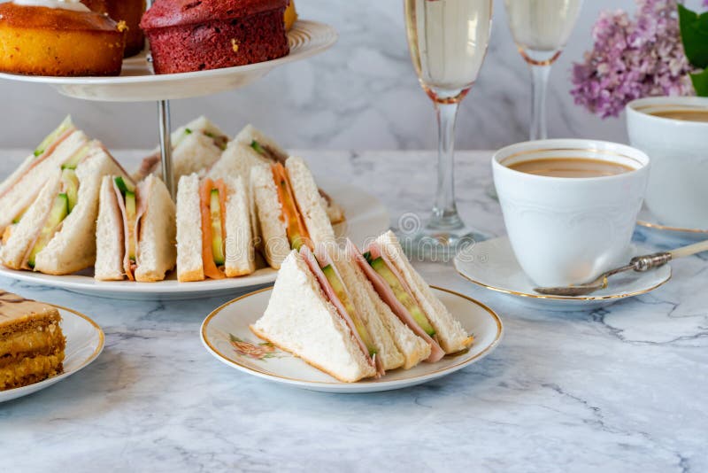 Afternoon tea stock photo. Image of buffet, food, indoors - 247390702