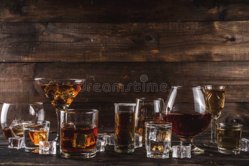 Selection of Hard Strong Alcoholic Drinks Stock Image - Image of ...