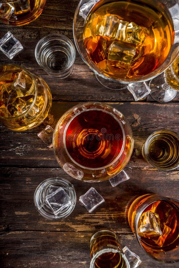 Selection of Hard Strong Alcoholic Drinks Stock Photo - Image of ...