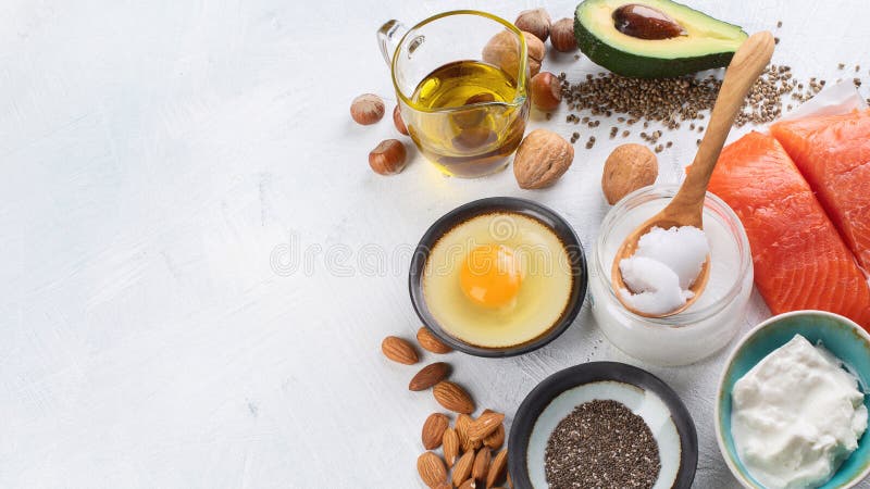 Selection of Healthy Fat Sources Stock Photo - Image of high, health ...