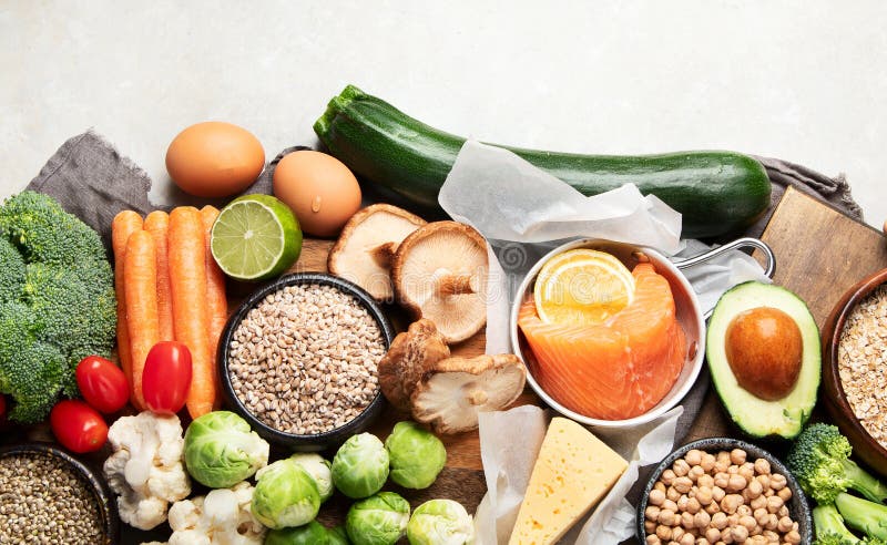 Selection of healthy food stock photo. Image of healthy - 267541034