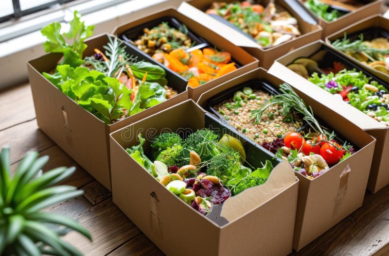 A Selection of Healthy Food in the Boxes Stock Photo - Image of ...