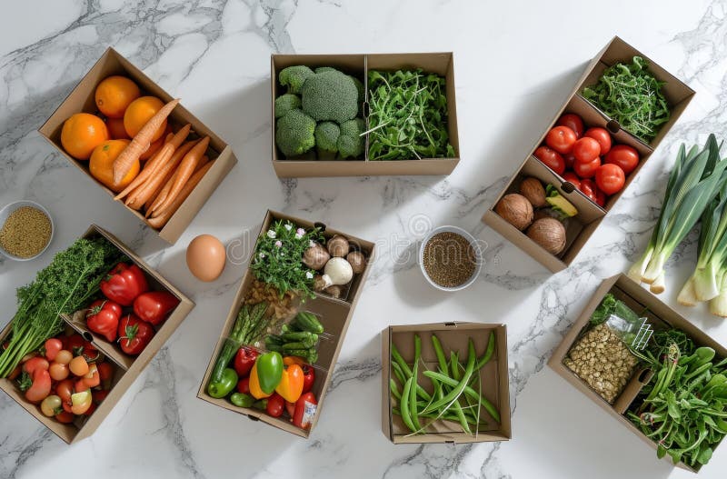 A Selection of Healthy Food in the Boxes Stock Image - Image of ...