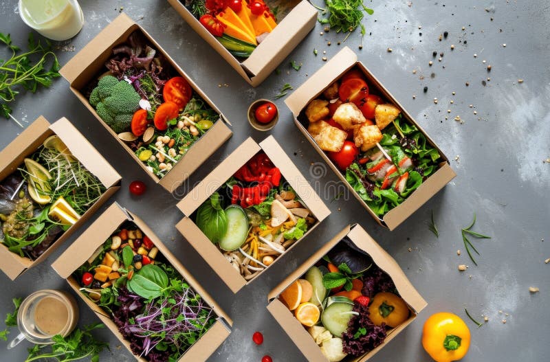A Selection of Healthy Food in the Boxes Stock Image - Image of grains ...
