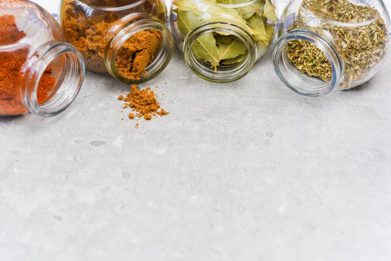 A Selection of Herbs and Spices for Adding Flavour To Food when Cooking ...