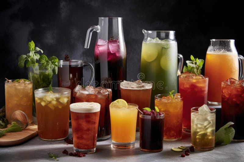 A Selection of Iced Teas and Coffees in Different Shapes, Sizes, and ...