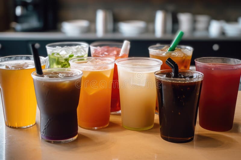 A Selection of Iced Teas and Coffees in Different Shapes, Sizes, and ...