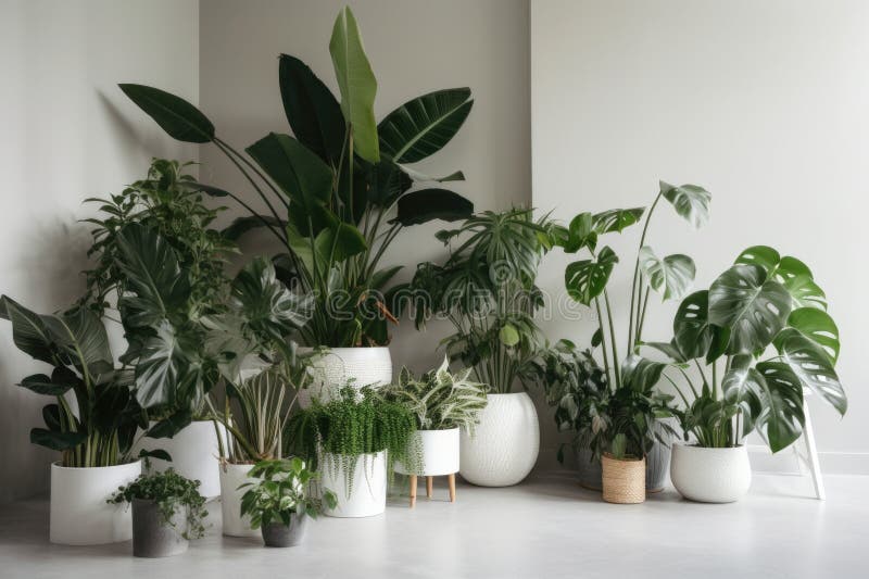 A Selection of Indoor Plants and Greenery in a Modern, Minimalist ...