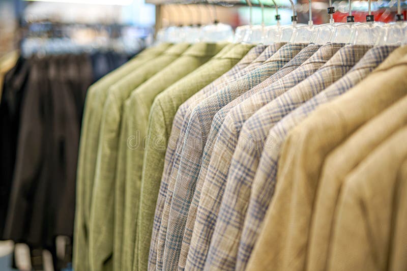 Stylish Collection Jackets Displayed Retail Store Afternoon Stock ...