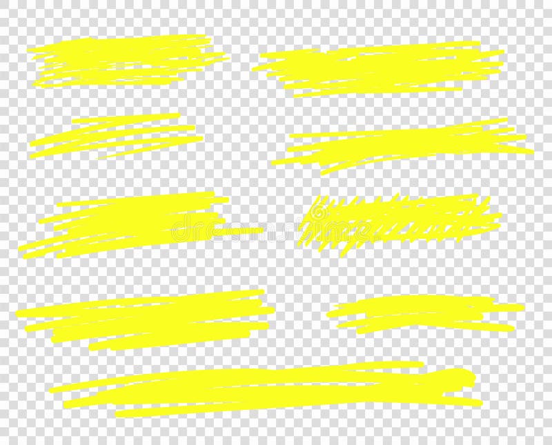 A Selection of the Line of Stroke Markers. Vector Highlight Brush Lines ...