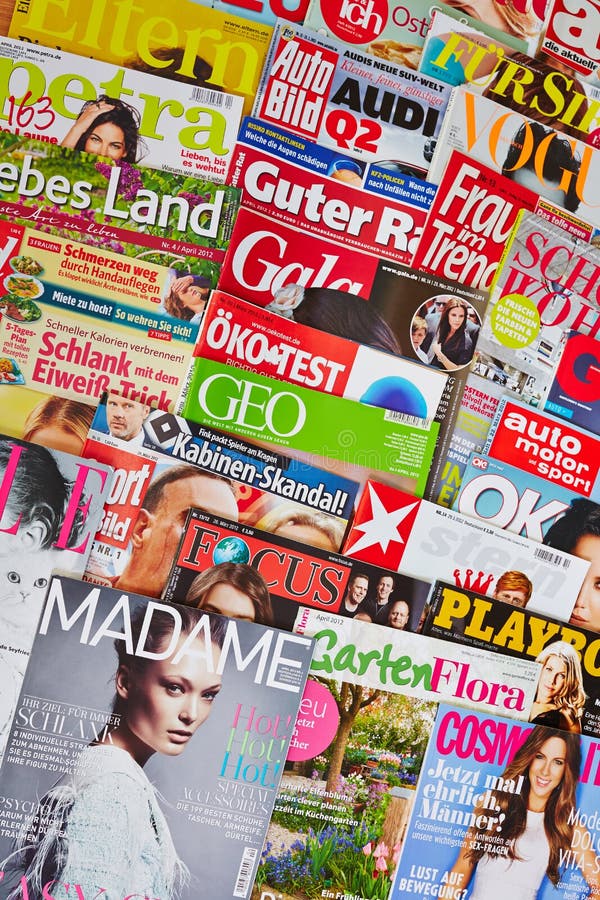 Selection of Many German Journals Editorial Stock Photo - Image of ...