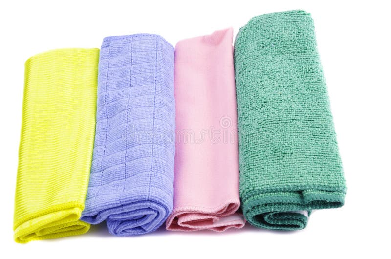 Selection Microfiber Napkins Different Colors Isolated White Stock ...