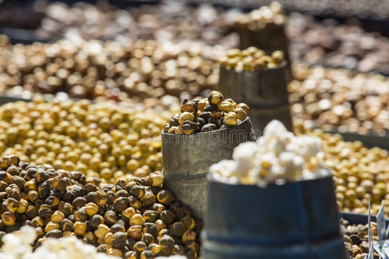 Selection of Nuts on the Local Market in Kathmandu. Stock Photo - Image ...