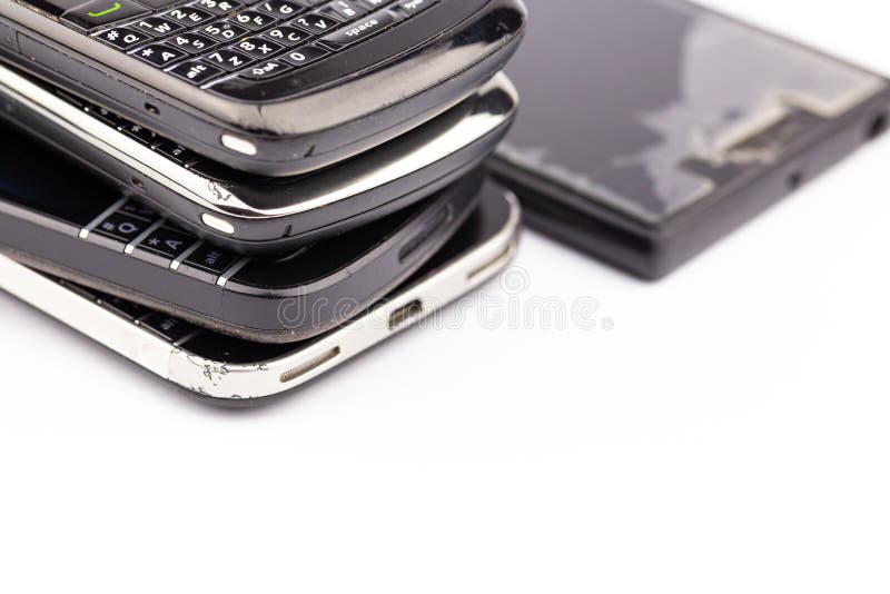 Stack of Old, Rubbish Smartphones Stock Image - Image of discarded ...