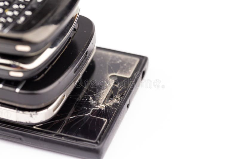 Stack of Old, Rubbish Smartphones Stock Photo - Image of touchscreen ...