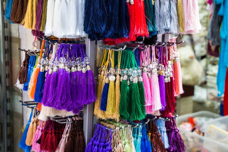 Traditional Tassels in Various Colors Stock Photo - Image of colorful ...