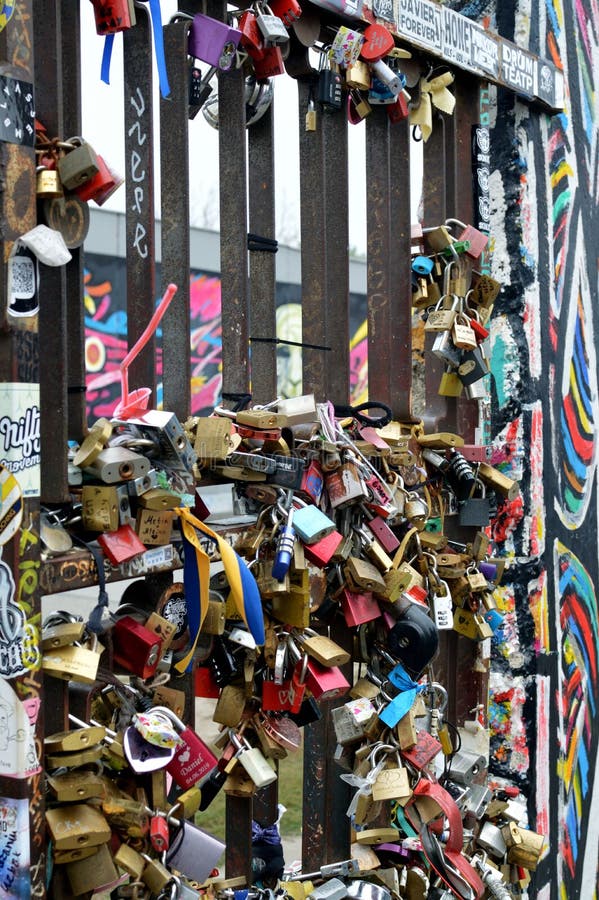 Selection of Pad Locks Hanging on a Gat Editorial Image - Image of city ...