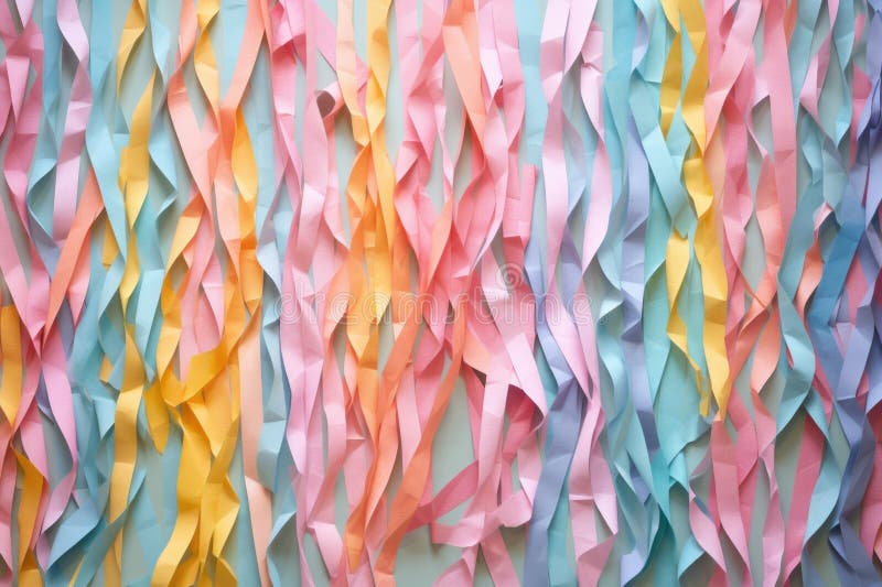 A Selection of Paper Streamers in Rainbow Colors Laid Out on a Pastel ...
