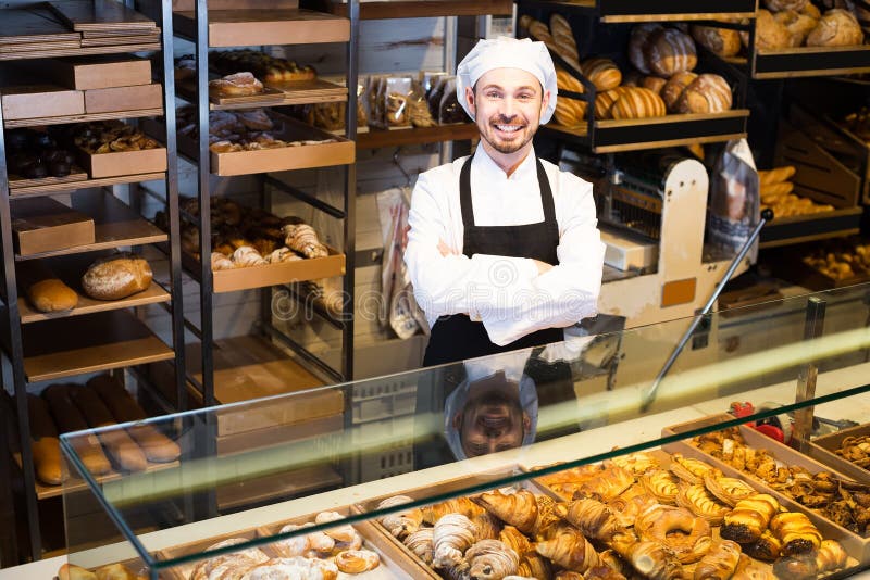 Selection of Pastries and Bread in the Store-bakery Stock Image - Image ...
