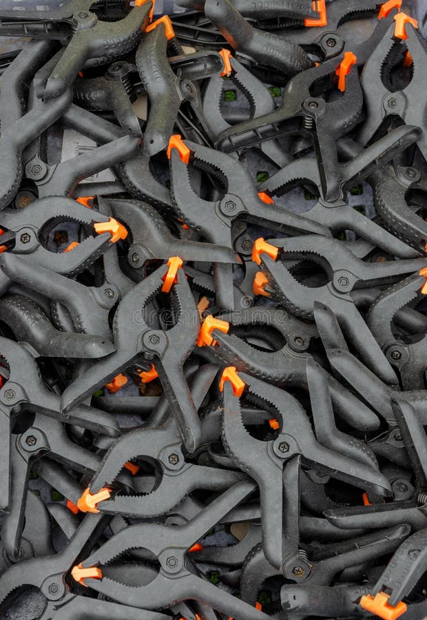 A Tray Full of Spring Clamps Stock Image - Image of clamping, clip ...